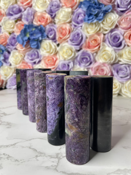 Charoite Pharaoh Cylinders – Merkababe Designs